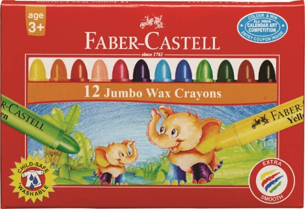 htconline.in| Faber Castell Wax Crayon Jumbo Set of 12| Crayons ...