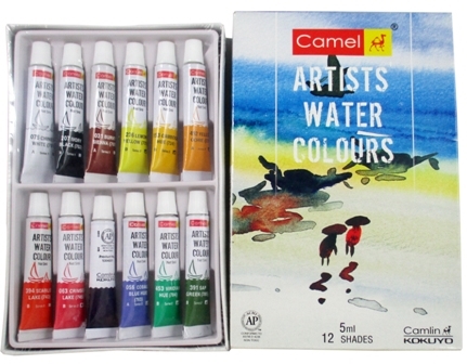 htconline.in| Camlin Artists Water Colours Set 5mlx12 shades - htconline.in