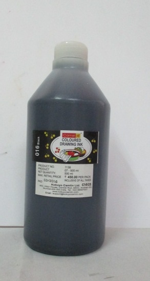 htconline.in| Camlin Coloured Drawing Ink 500ml Black - htconline.in