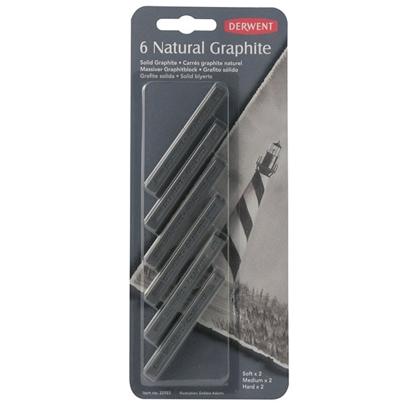 htconline.in| Derwent Natural Graphite Sticks - Soft (Set of 6)