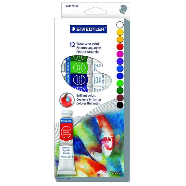 htconline.in| Staedtler Karat Aquarell Watercolour Tube - Set of 12 (12ml)
