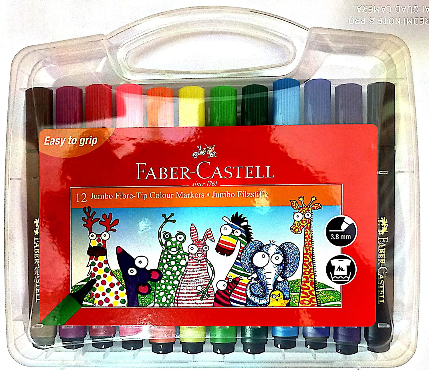 htconline.in| Faber Castell Jumbo Fibre-Tip- 12 Colour Markers set