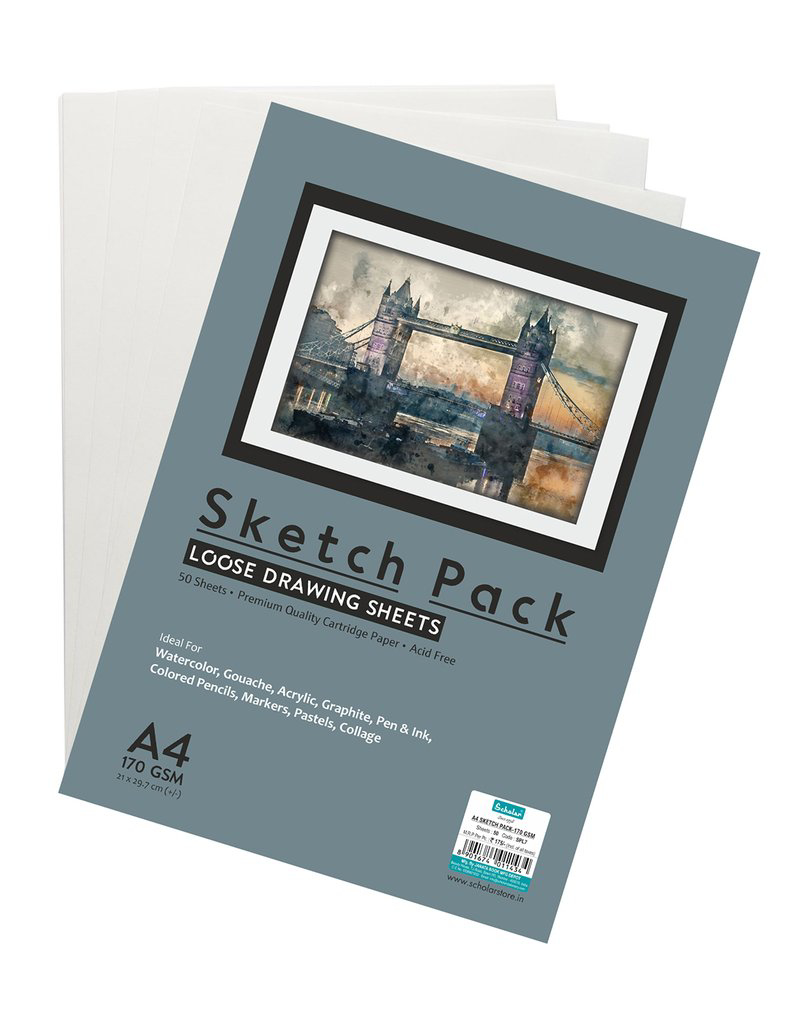 htconline.in| Scholar Sketch pack Drawing Sheets 170g A4 50sh