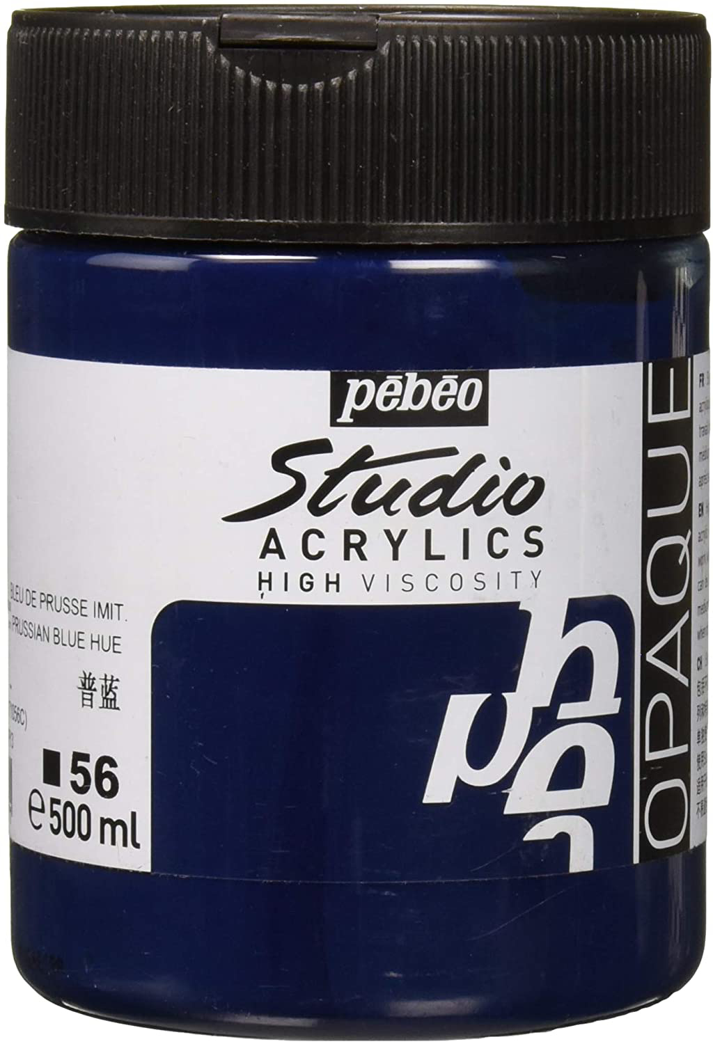 htconline.in| Pebeo Studio Acrylic High Viscosity 500ml Prussian Blue (056) - htconline.in