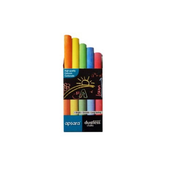 htconline.in| Apsara Dustless Chalk 5 Assorted Colours