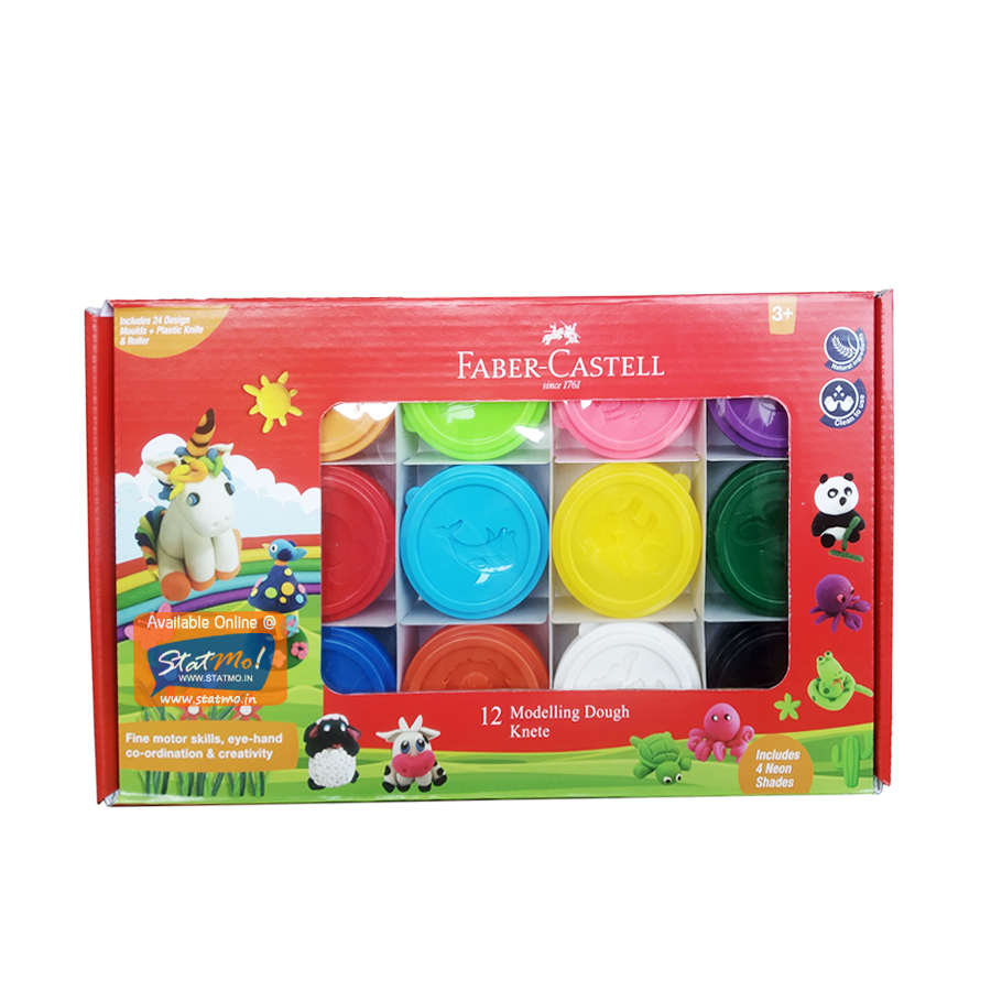 htconline.in| Faber Castell Modelling Dough Neon Glitter - Set of 12