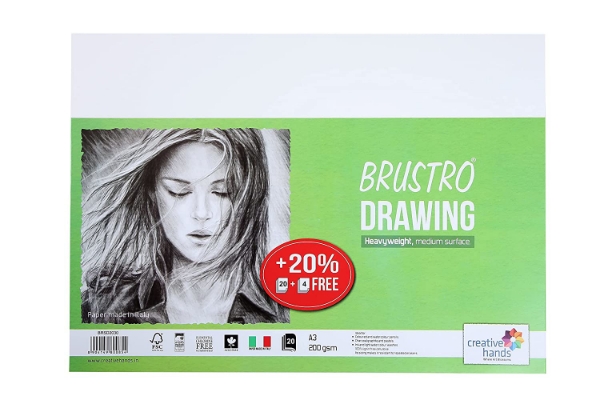 htconline.in| Brustro Drawing Paper A3 200gsm (10+2 Sheets) - htconline.in