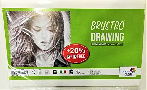htconline.in| Brustro Drawing Paper A4 200gsm (20+4 Sheets) - htconline.in