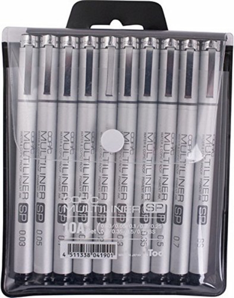 htconline.in| Copic Multiliner Pen Sp Set Of 10 - Black 10A - htconline.in