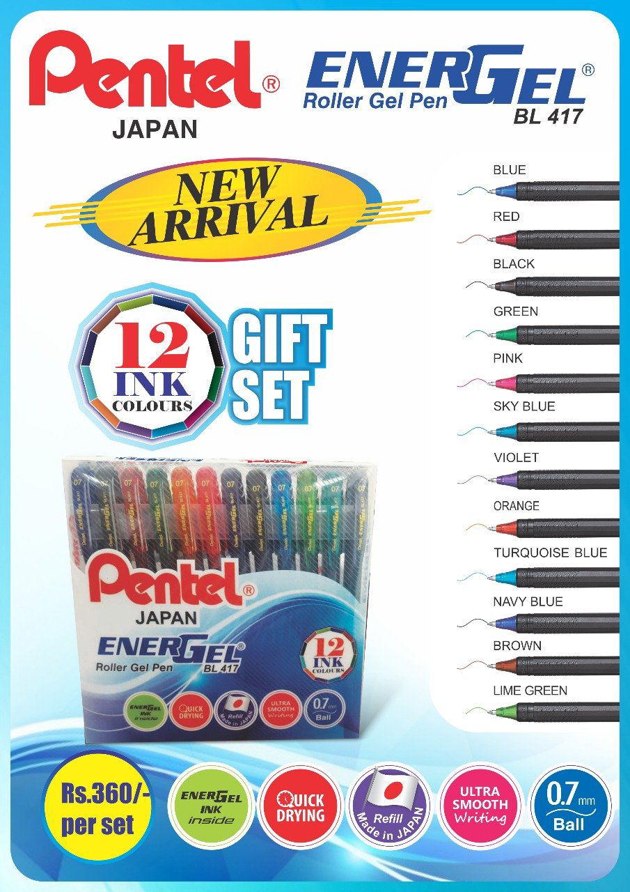htconline.in| Pentel Energel Pen 0.7Mm Set Of 12 Bl417 - htconline.in