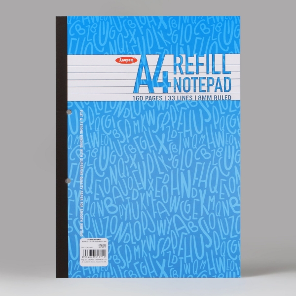 htconline.in| Anupam Refill Note Pad A4 160Pgs Ruled - htconline.in