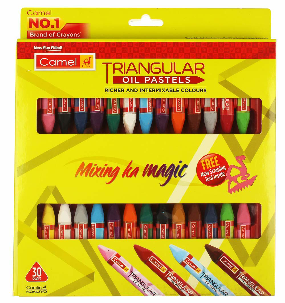 htconline.in| Camlin Triangular Oil Pastels Set 30 - htconline.in