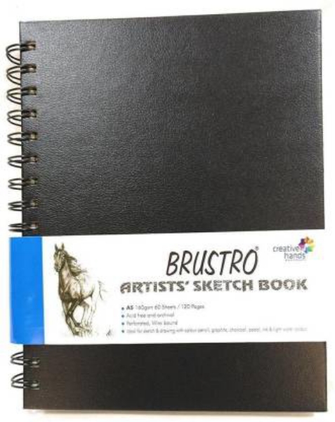 htconline.in| Brustro A5 Spiral Artists Sketch Book 160Gsm 60 Sheets - htconline.in
