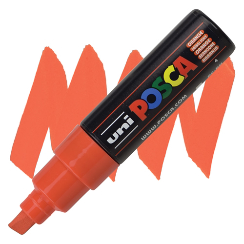 htconline.in| Uni Posca Marker Chisel Tip Orange - 8mm