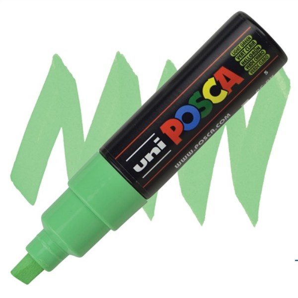 htconline.in| Uni Posca Marker Chisel Tip Light Green - 8mm