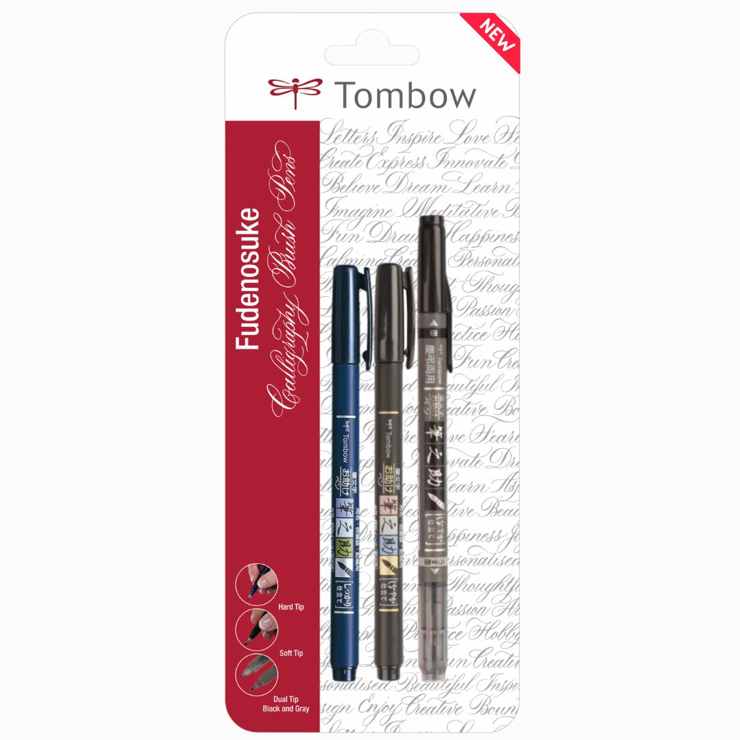 htconline.in| Tombow Fudenosuke Calligraphy Brush Pen Set of 3