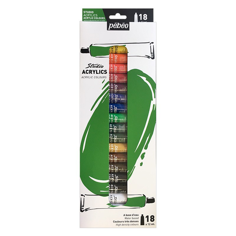 htconline.in| Pebeo Studio Acrylic Set Of 18 x12ml - htconline.in