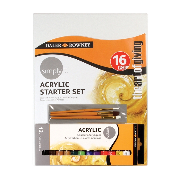 htconline.in| Daler Rowney Simply Acrylic Starter - Set of 16