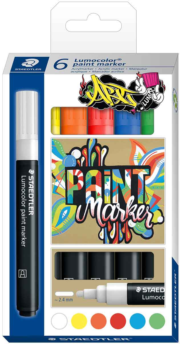 htconline.in| Staedtler Lumocolor Paint Marker - Set of 6