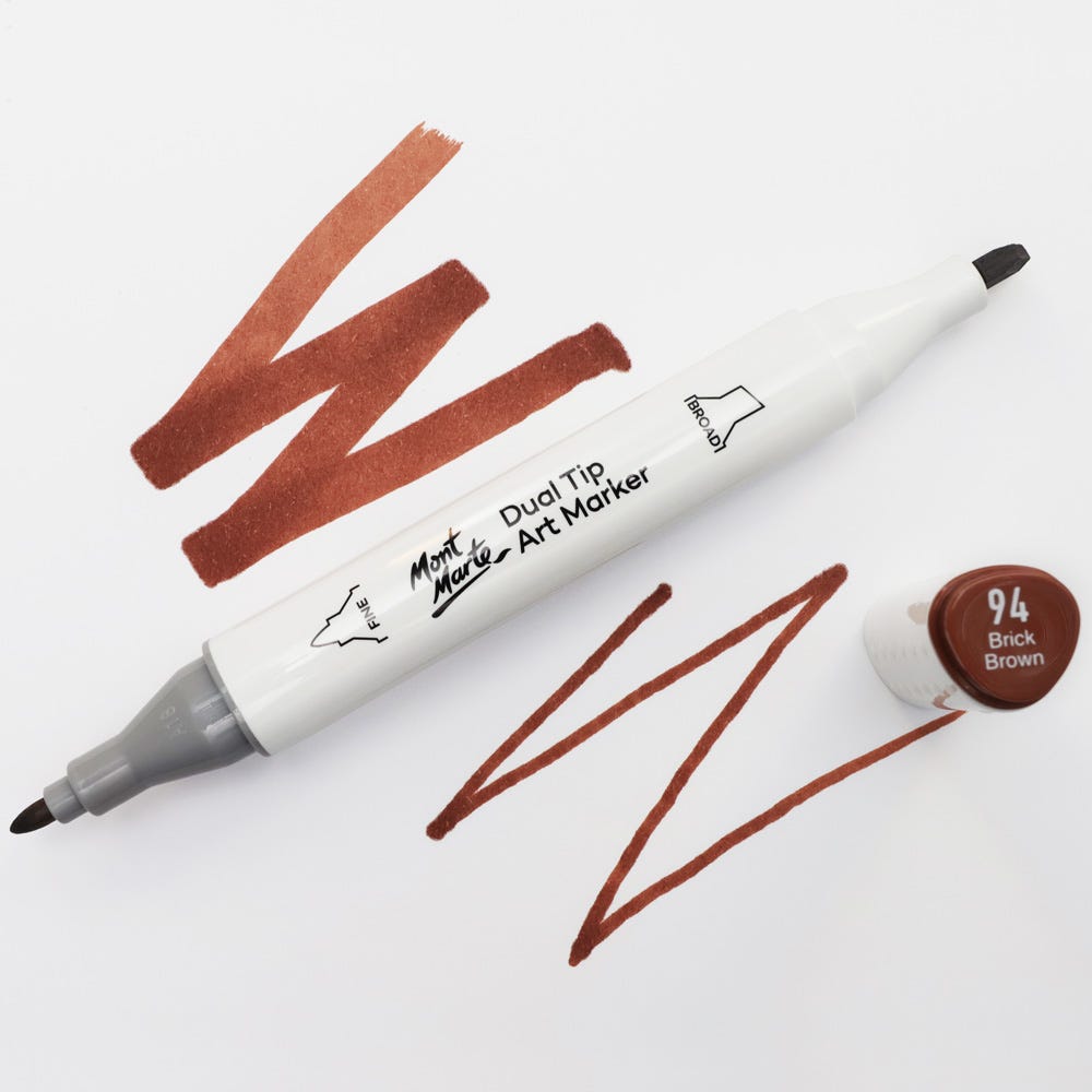 htconline.in| Mont Marte Dual Tip Art Marker Brick Brown - htconline.in