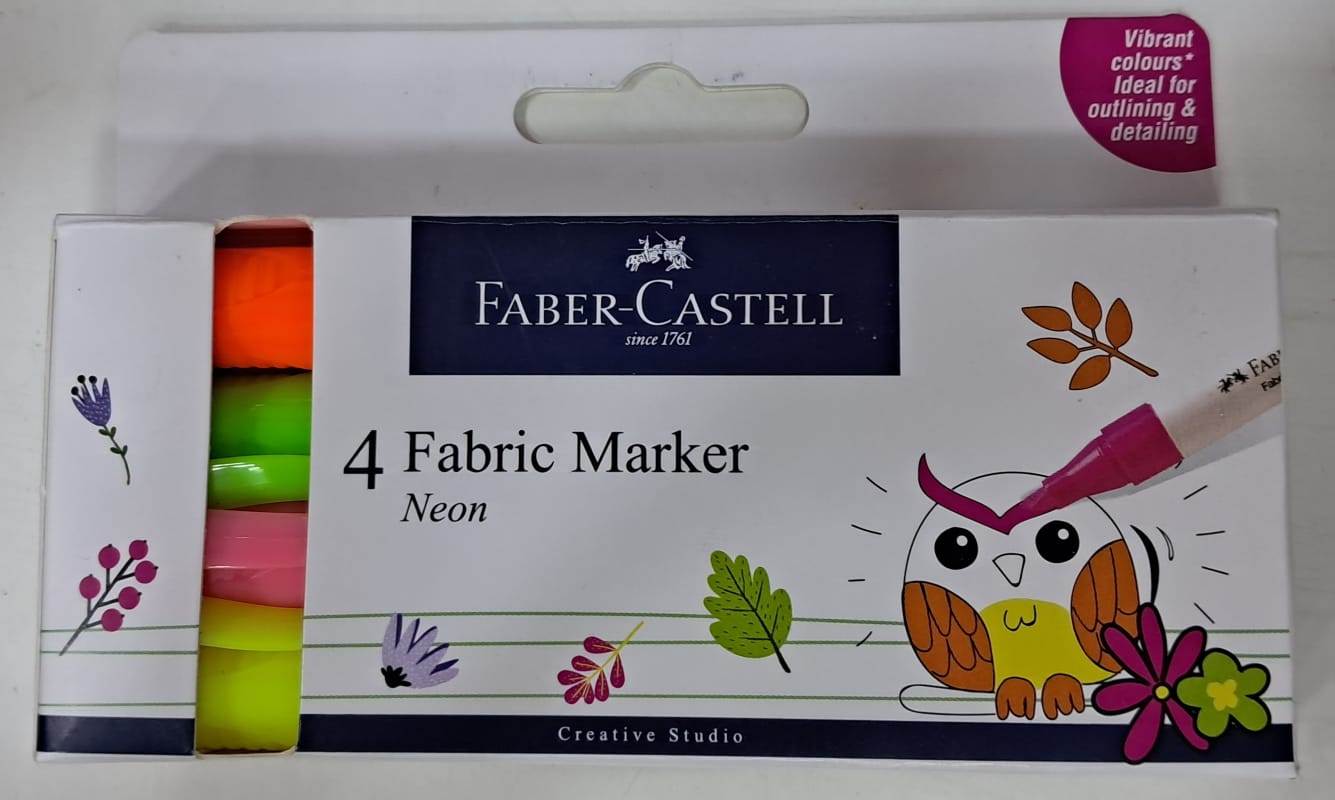 htconline.in| Faber Castell Fabric Marker Neon - Set of 4