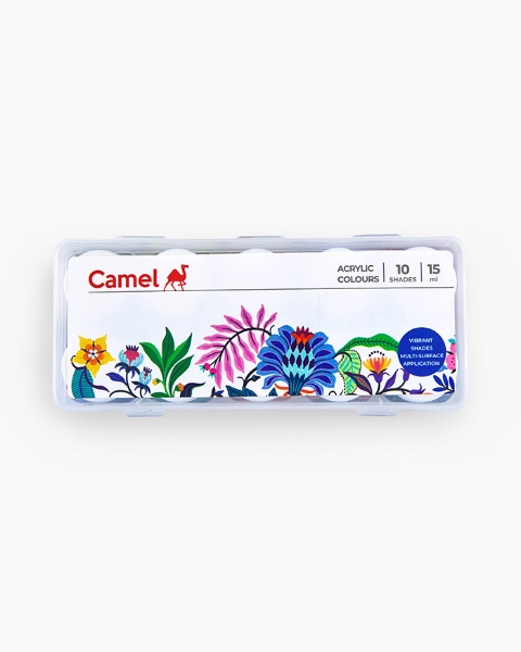 htconline.in| Camlin Acrylic Colours Set Ultra 15mlx10 shades (Plastic ...
